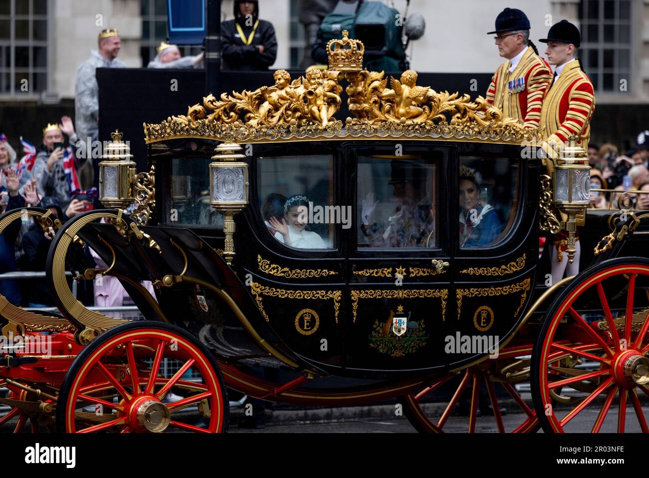 London, UK. 06th May, 2023. Kate (R), Princess of Wales, and Princess ...