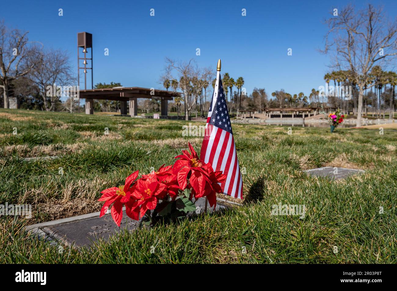 Riverside, CA USA - Feb 20, 2023: Veterans Memorail Cemetery Stock ...