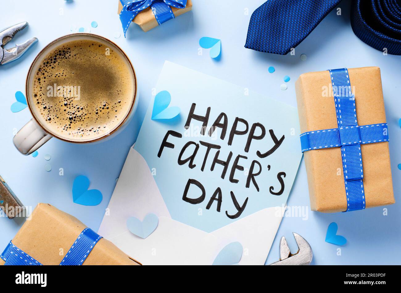 Happy Father's Day Concept, Greeting card, Father's Day Breakfast with ...