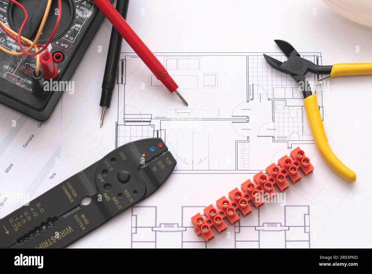 Repair tools on white background with copy space, top view Stock Photo ...