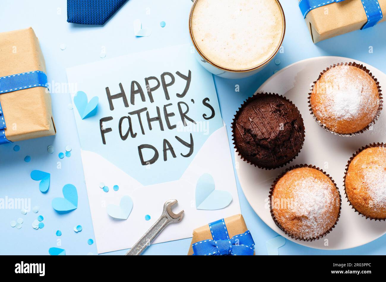 Happy Father's Day Concept, Greeting card, Father's Day Breakfast with ...