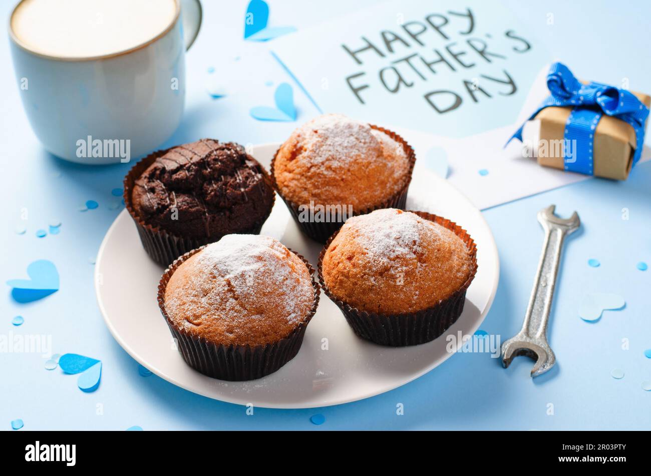 Happy Father's Day Concept, Greeting card, Father's Day Breakfast with ...