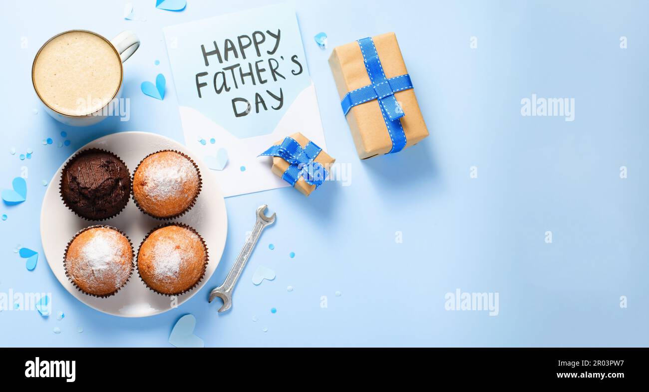 Happy Father's Day Concept, Greeting card, Father's Day Breakfast with ...