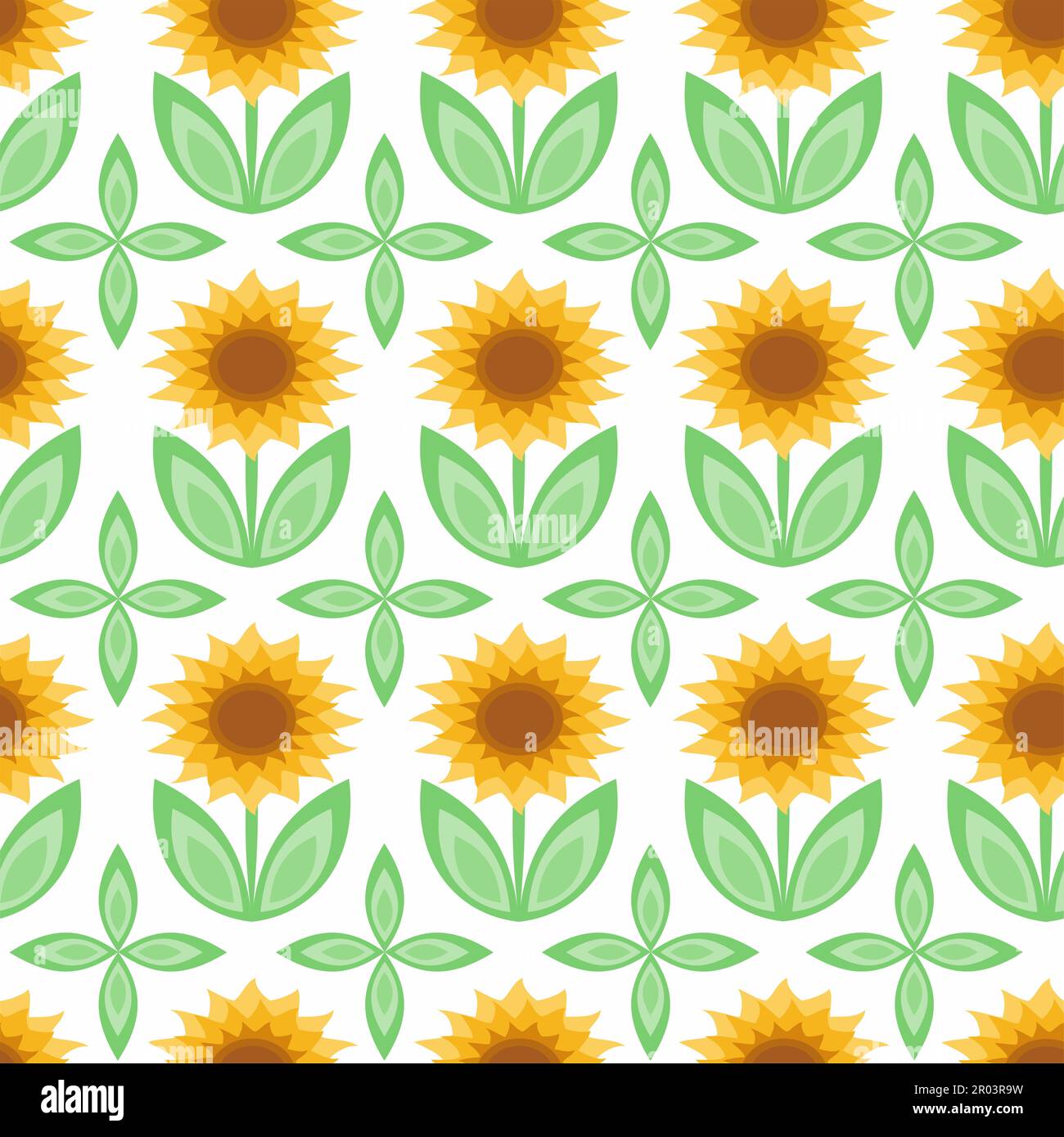 Sunflower seamless pattern. Vector illustration Stock Vector Image ...