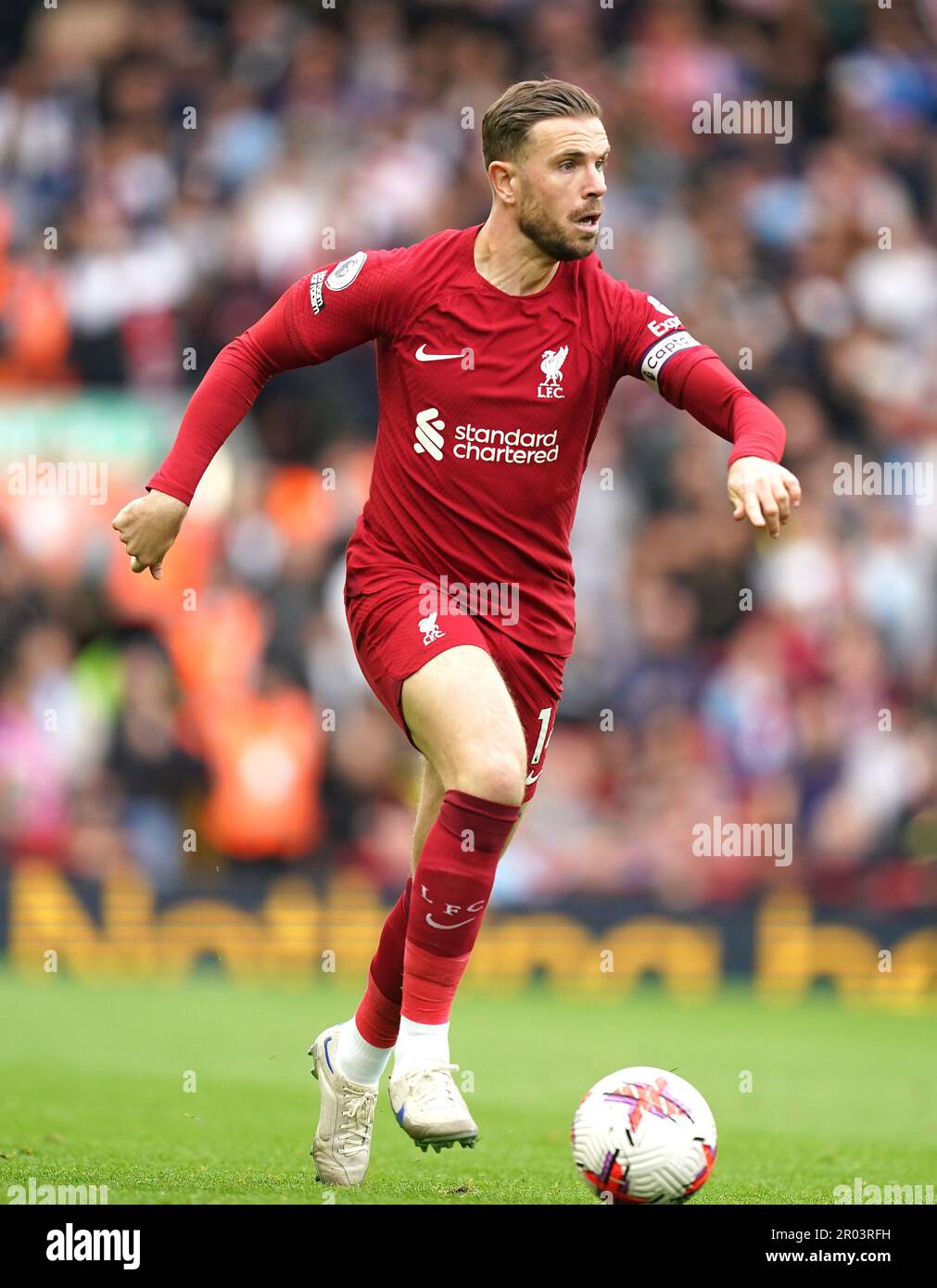 Liverpool's Jordan Henderson in action during the Premier League match ...