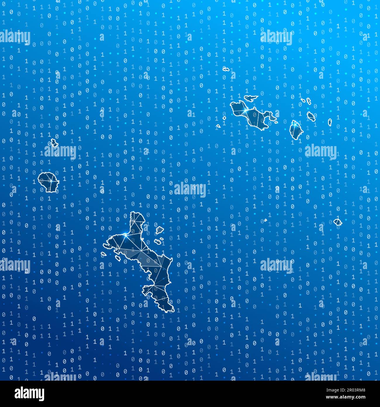 Network map of Seychelles. Island digital connections map. Technology ...