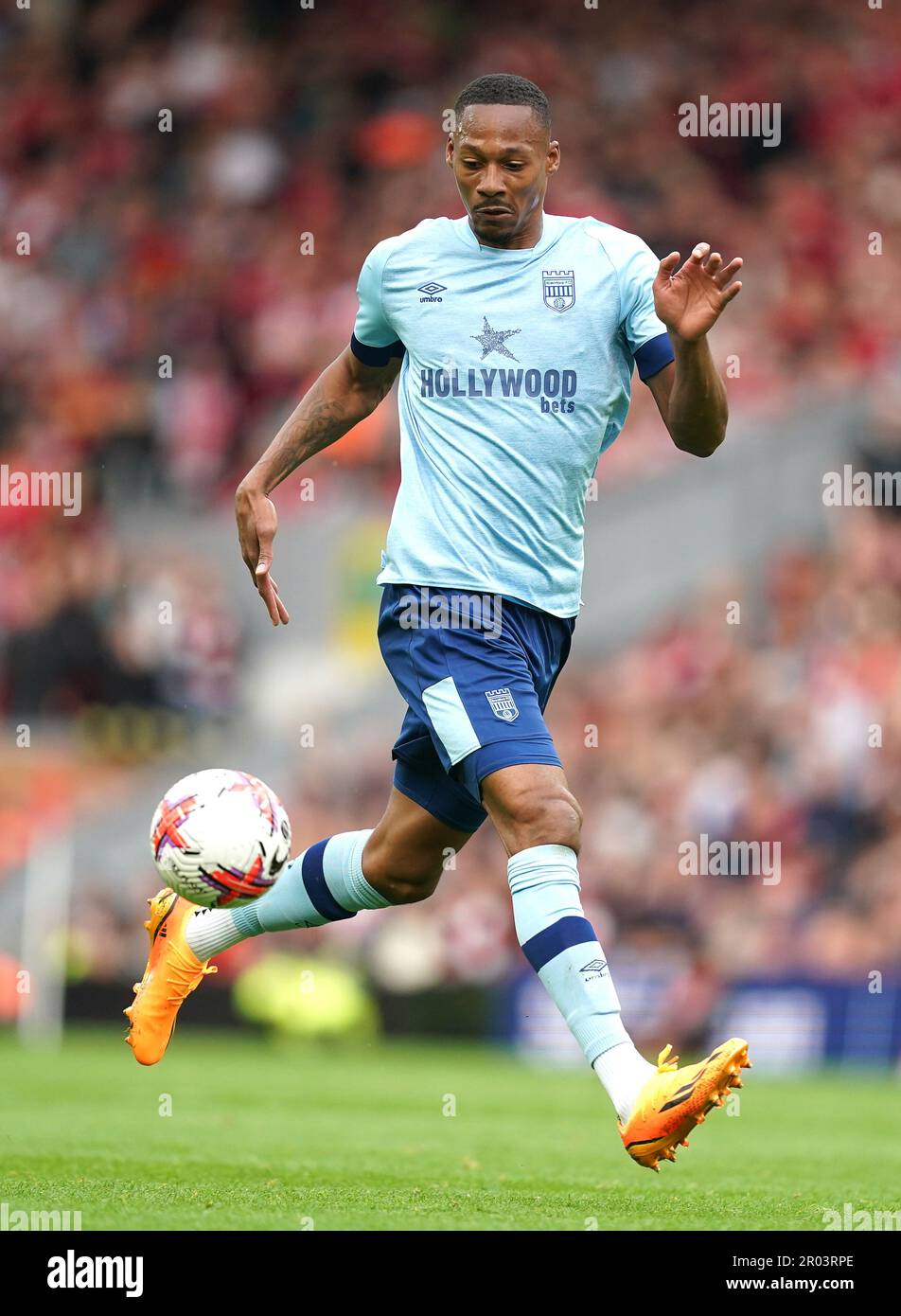 Brentford's Ethan Pinnock in action during the Premier League match at ...