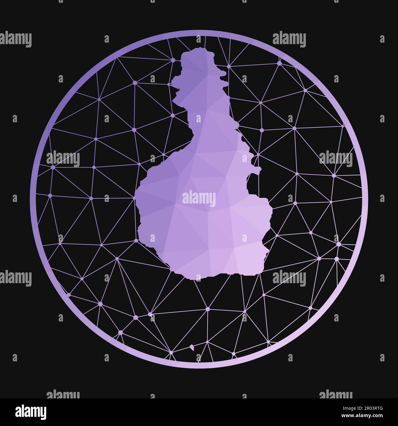 Tioman Island icon. Vector polygonal map. Tioman icon in geometric ...