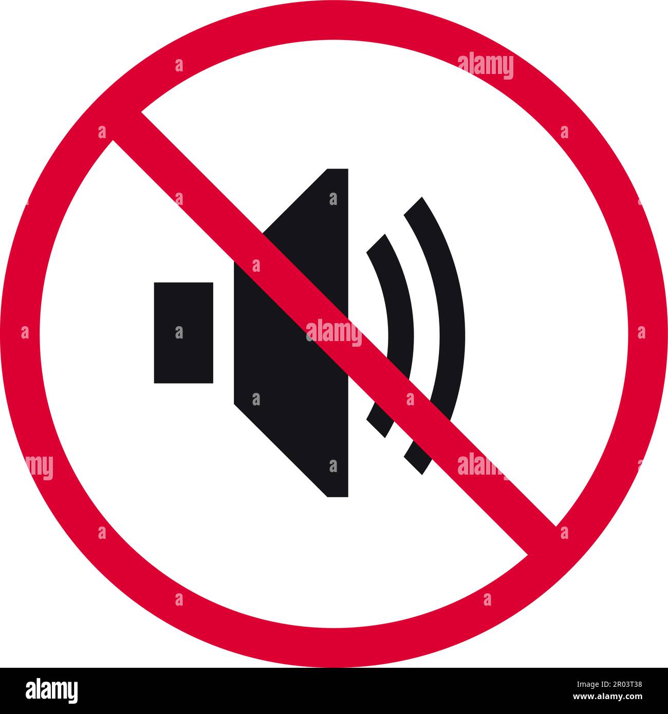 No sound prohibited sign, no audio forbidden modern round sticker ...