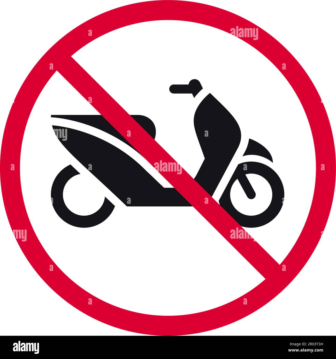 No parking scooter rohibited sign, retro moped forbidden modern round ...