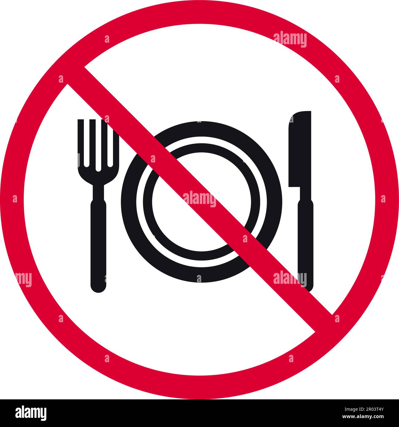 No food prohibited sign, forbidden modern round sticker, vector ...