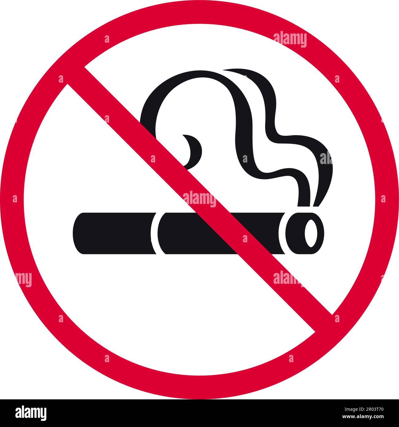 No smoking prohibited sign, no tobacco day forbidden modern round ...
