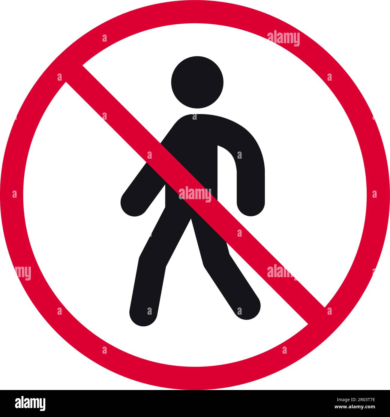 No pedestrians prohibited sign, no walking access forbidden modern ...