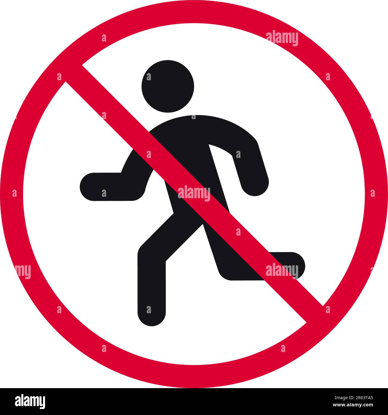 No running prohibited sign, no runner forbidden modern round sticker ...