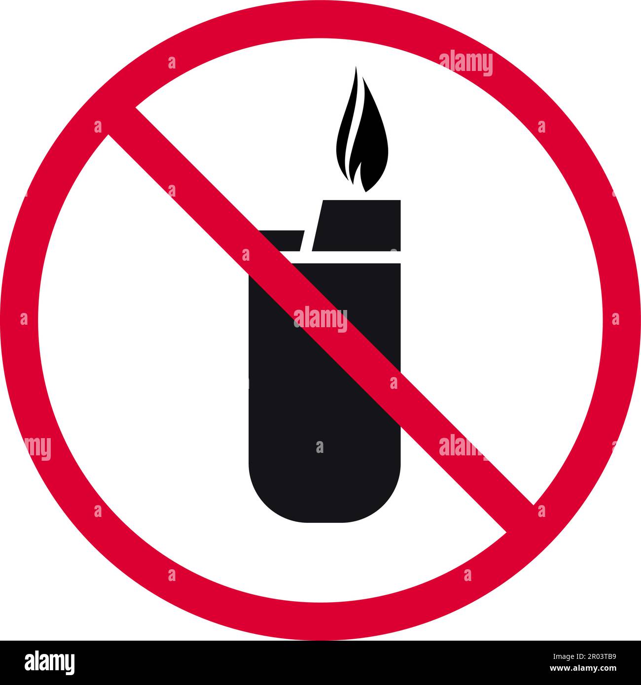 Lighter not allowed prohibited sign, forbidden modern round sticker ...