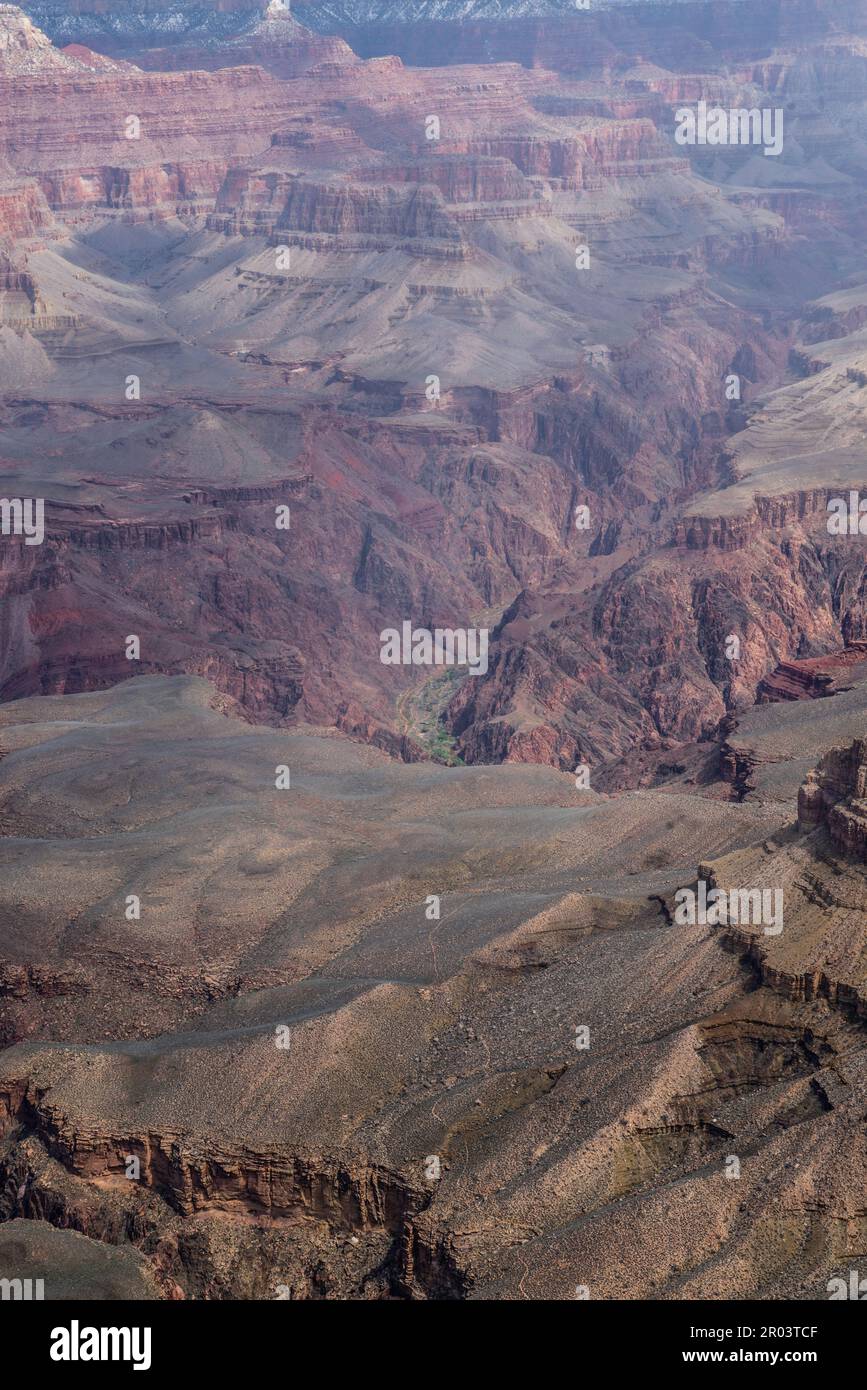 View of the Phantom Ranch in the Grand Canyon from Mather Point. Grand ...
