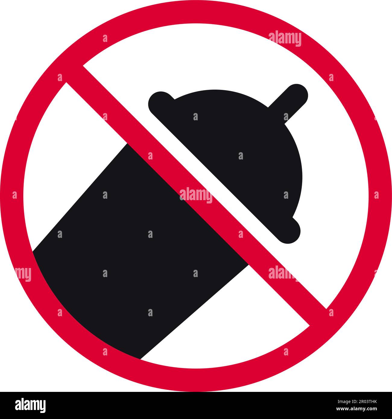 No plastic cup prohibited sign, no plastic forbidden modern round ...