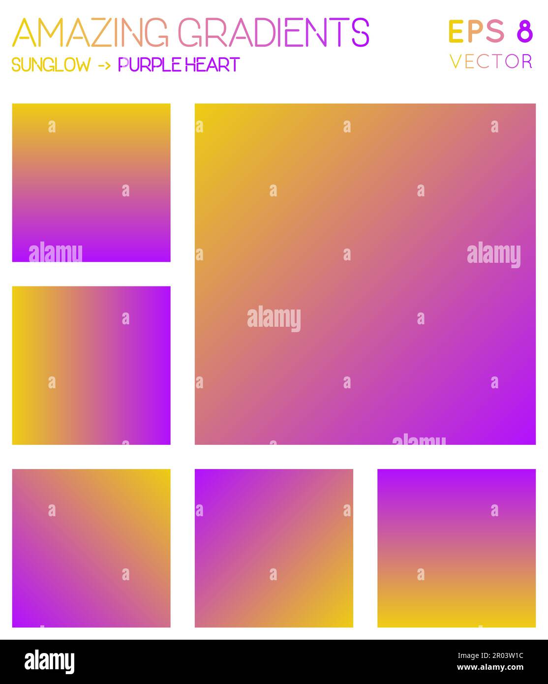 Colorful gradients in sunglow, purple heart color tones. Adorable ...