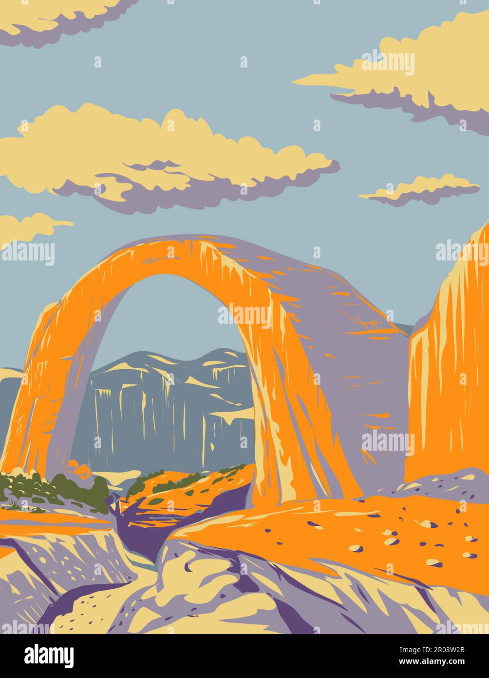 WPA poster art of Rainbow Bridge National Monument located in Glen ...