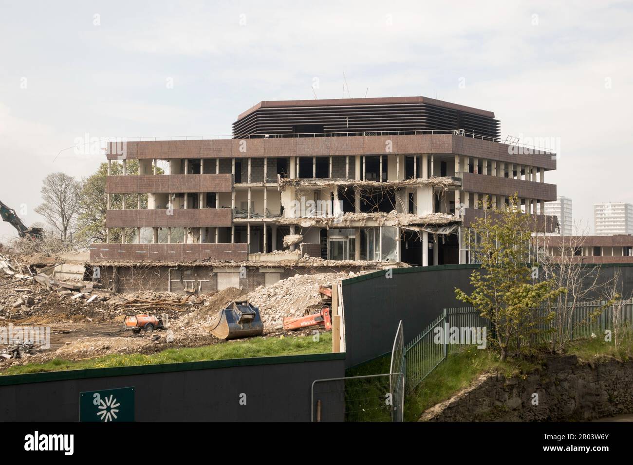 5-5-2023 1970s built Sunderland civic centre building being demolished ...
