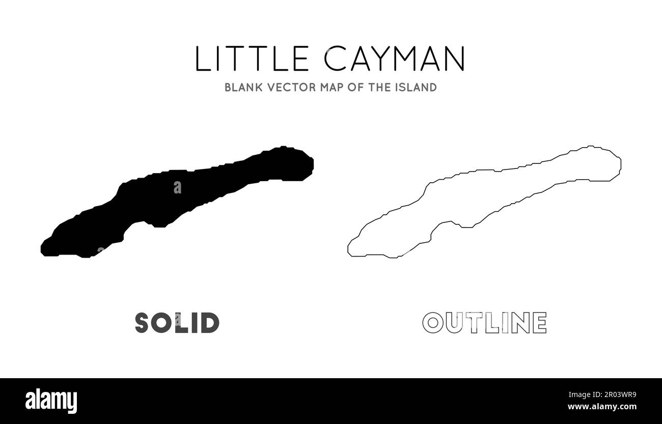 Little Cayman map. Blank vector map of the Island. Borders of Little ...
