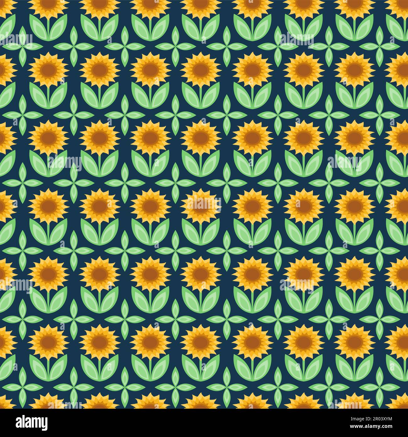Sunflower seamless pattern. Vector illustration Stock Vector Image ...