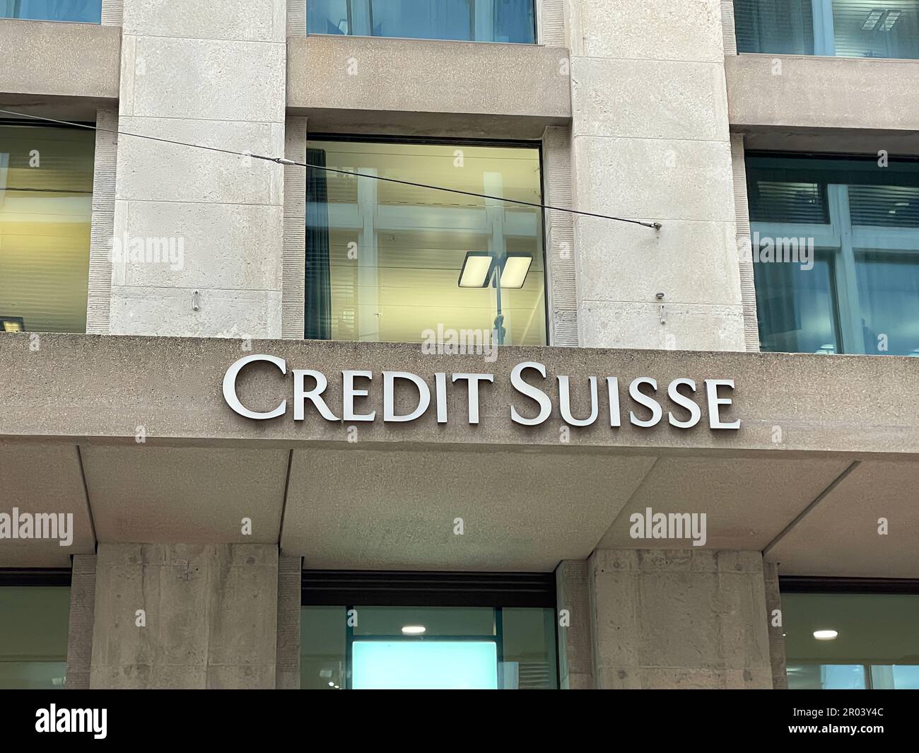 Geneva, Switzerland - Jan 12, 2023: Credit Suisse bank office in Geneva ...