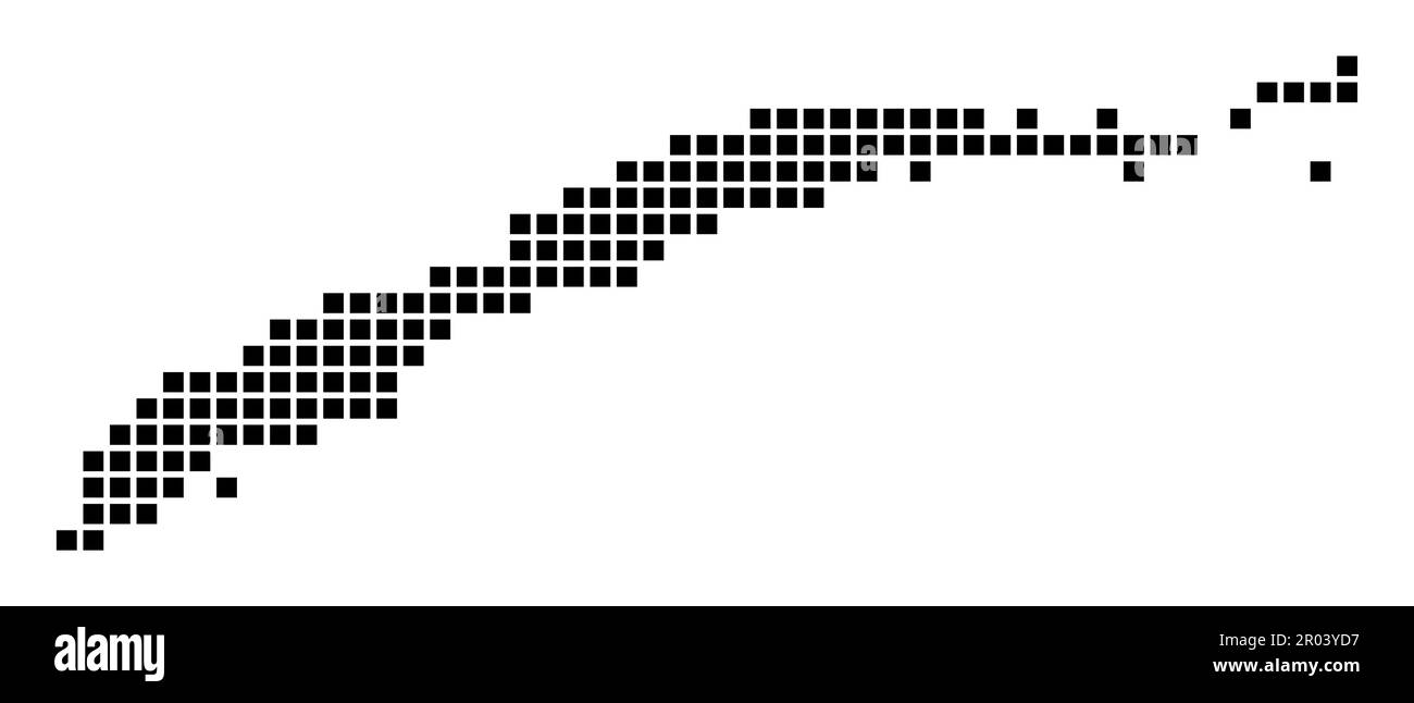 Roatan map. Map of Roatan in dotted style. Borders of the island filled ...