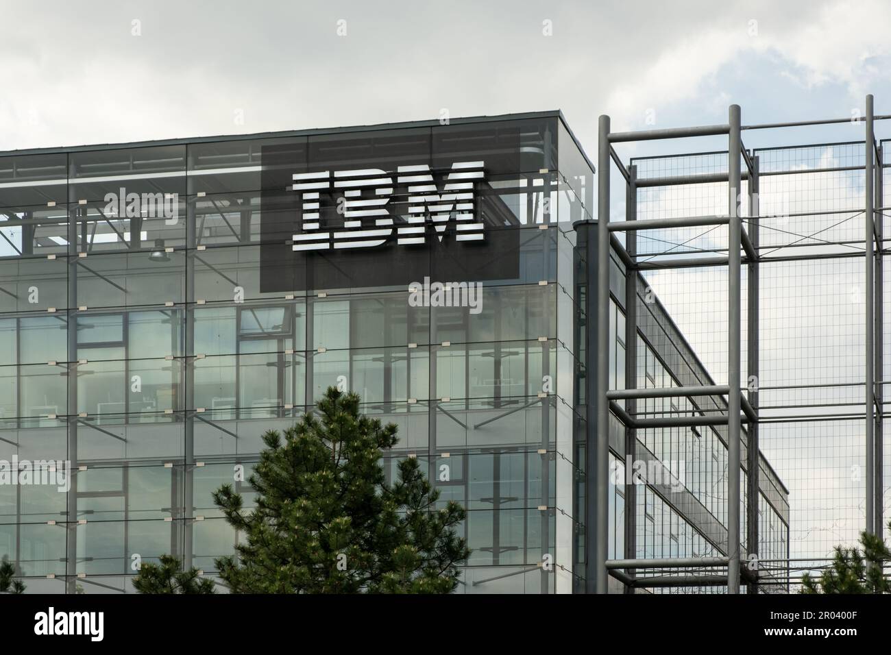 Prague,CZ -27 April 2023: The IBM sign Logo on Czech Republic ...