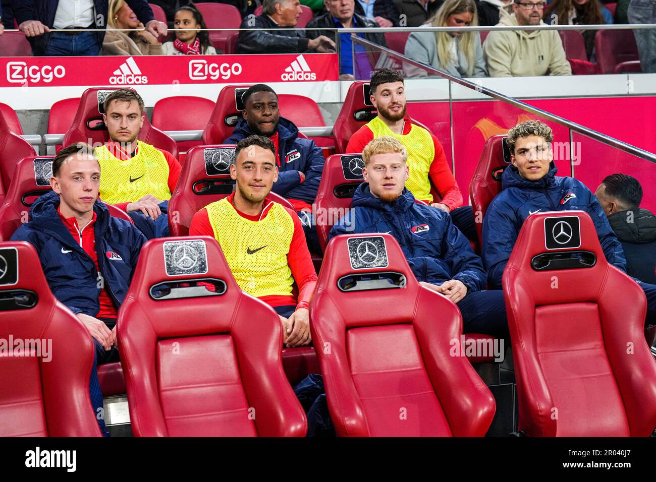 AMSTERDAM - Substitutes of AZ during the Dutch premier league match ...