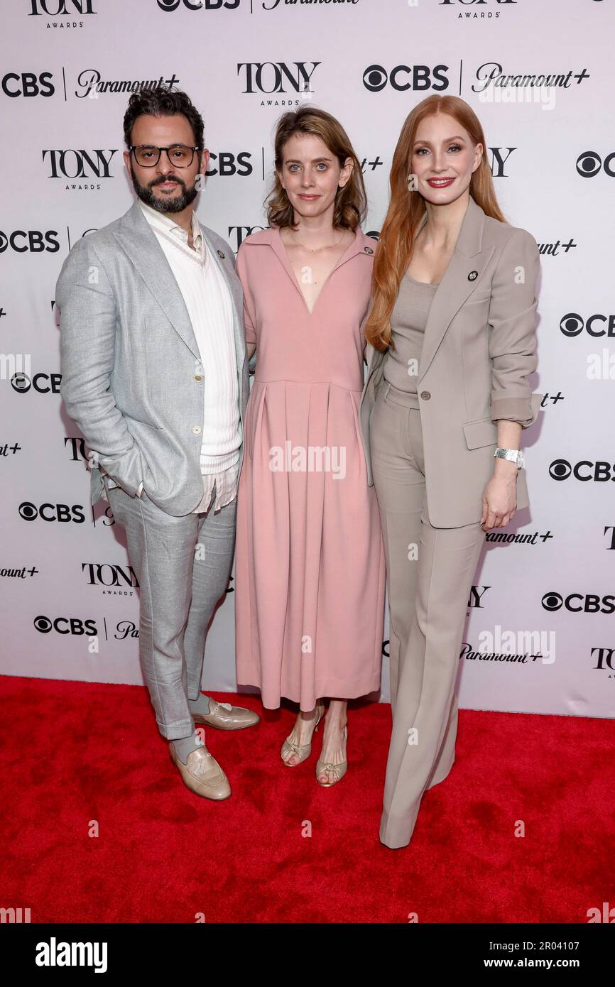 Actors Arian Moayed, from left, playwright Amy Herzog and Jessica ...