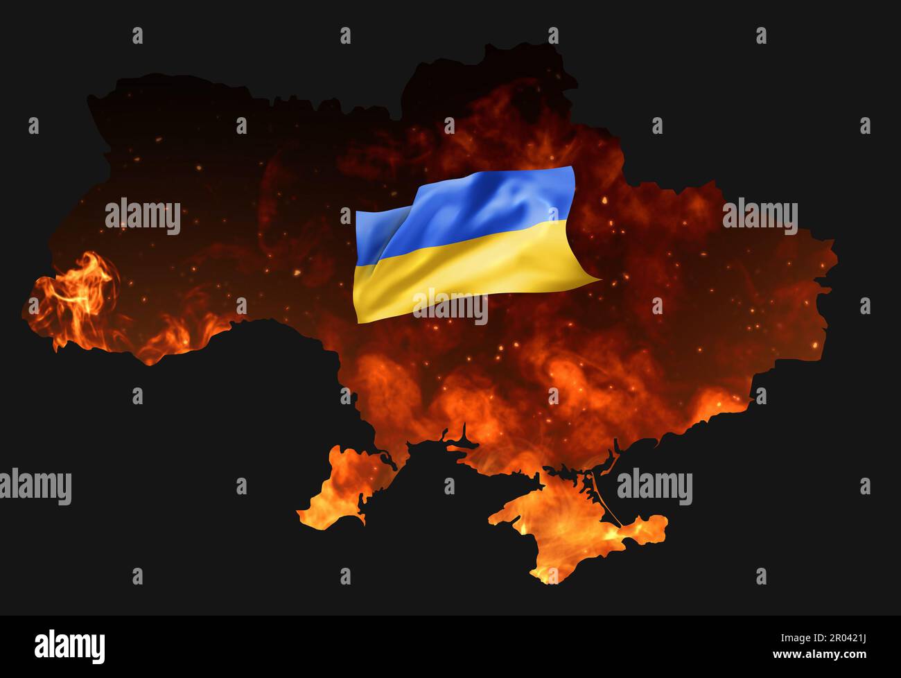 Ukraine map fire hi-res stock photography and images - Alamy