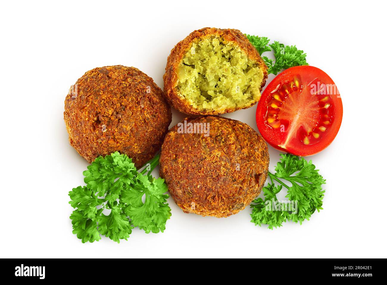 falafel ball isolated on a white background with full depth of field ...