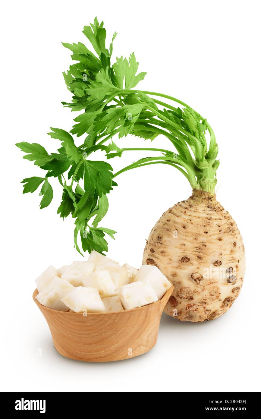 Fresh celery root with leaf isolated on white background Stock Photo ...