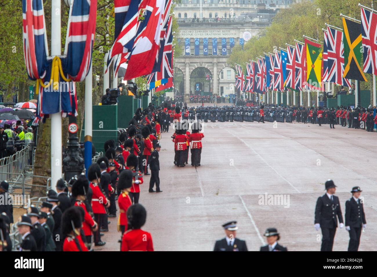 London, England, UK. 6th May, 2023. Military procession on The Mall as ...
