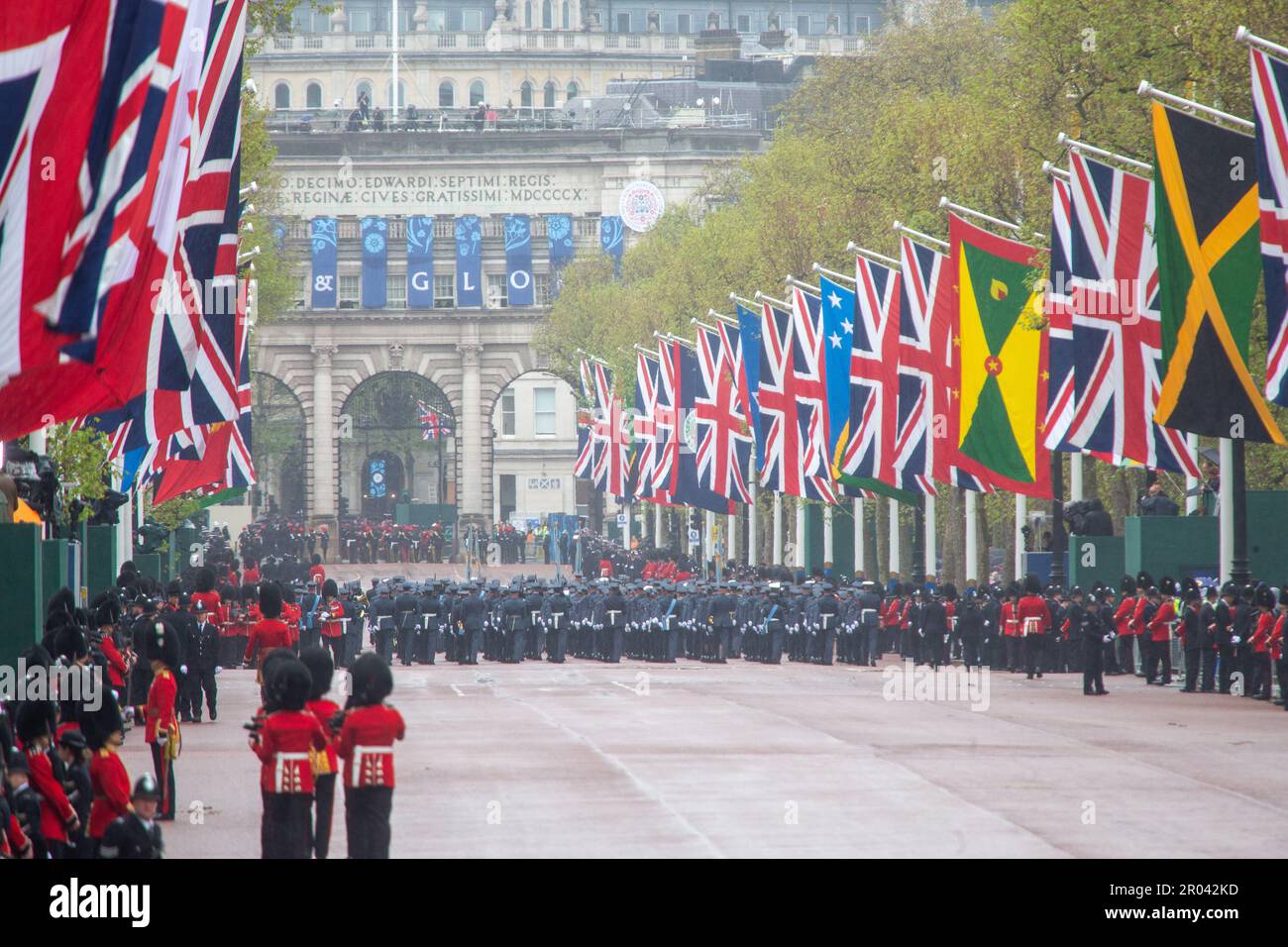 London, England, UK. 6th May, 2023. Military procession on The Mall as ...