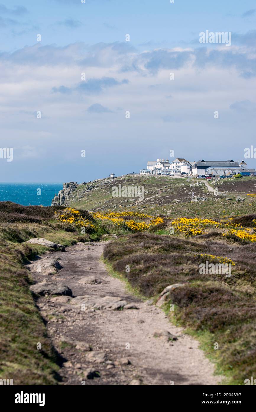 Land's End complex in Cornwall, viewed from the South West Coast Path ...