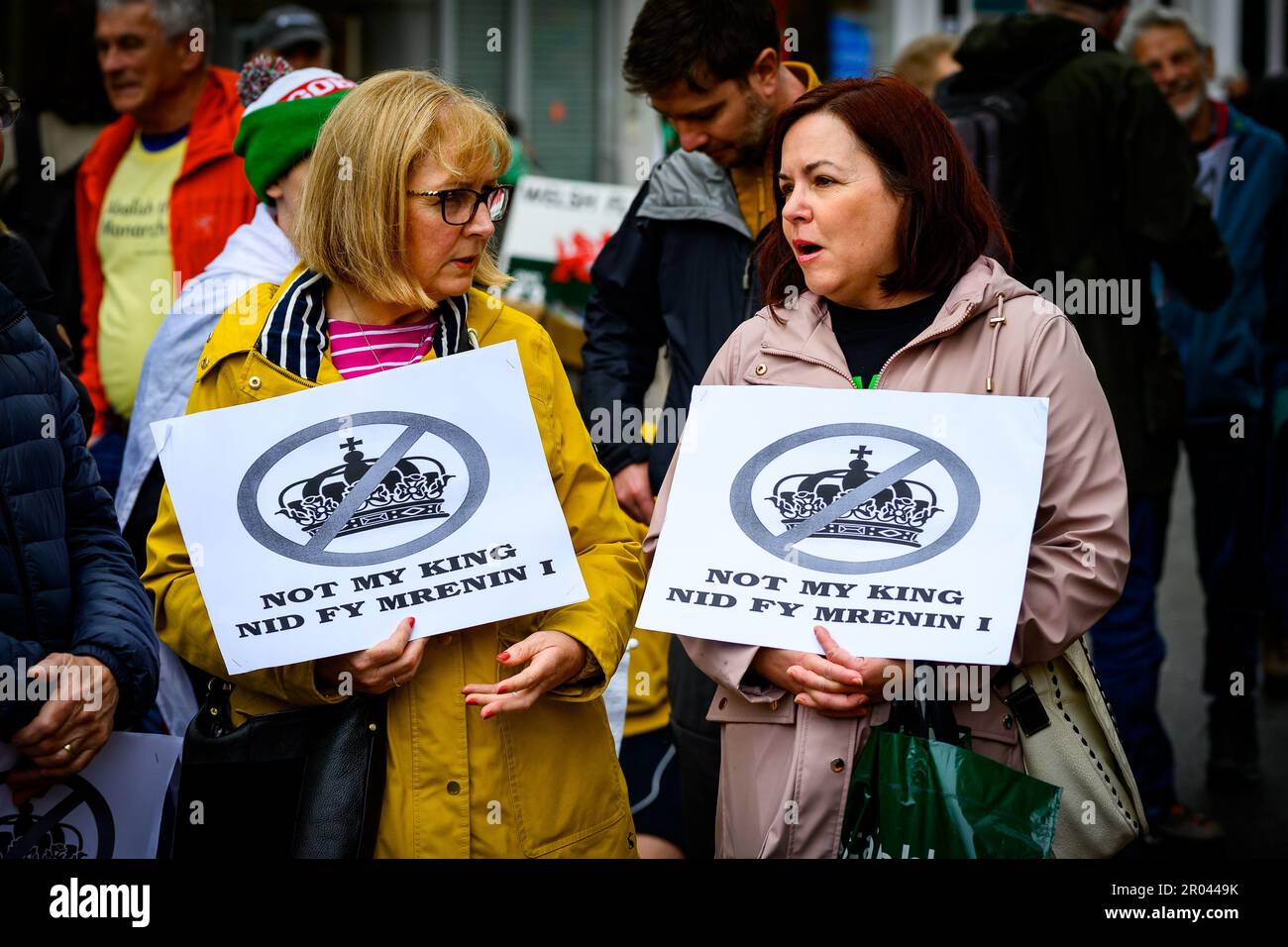 Cardiff Wales Sat 6 May 2023 Protesters At The Not My King March In
