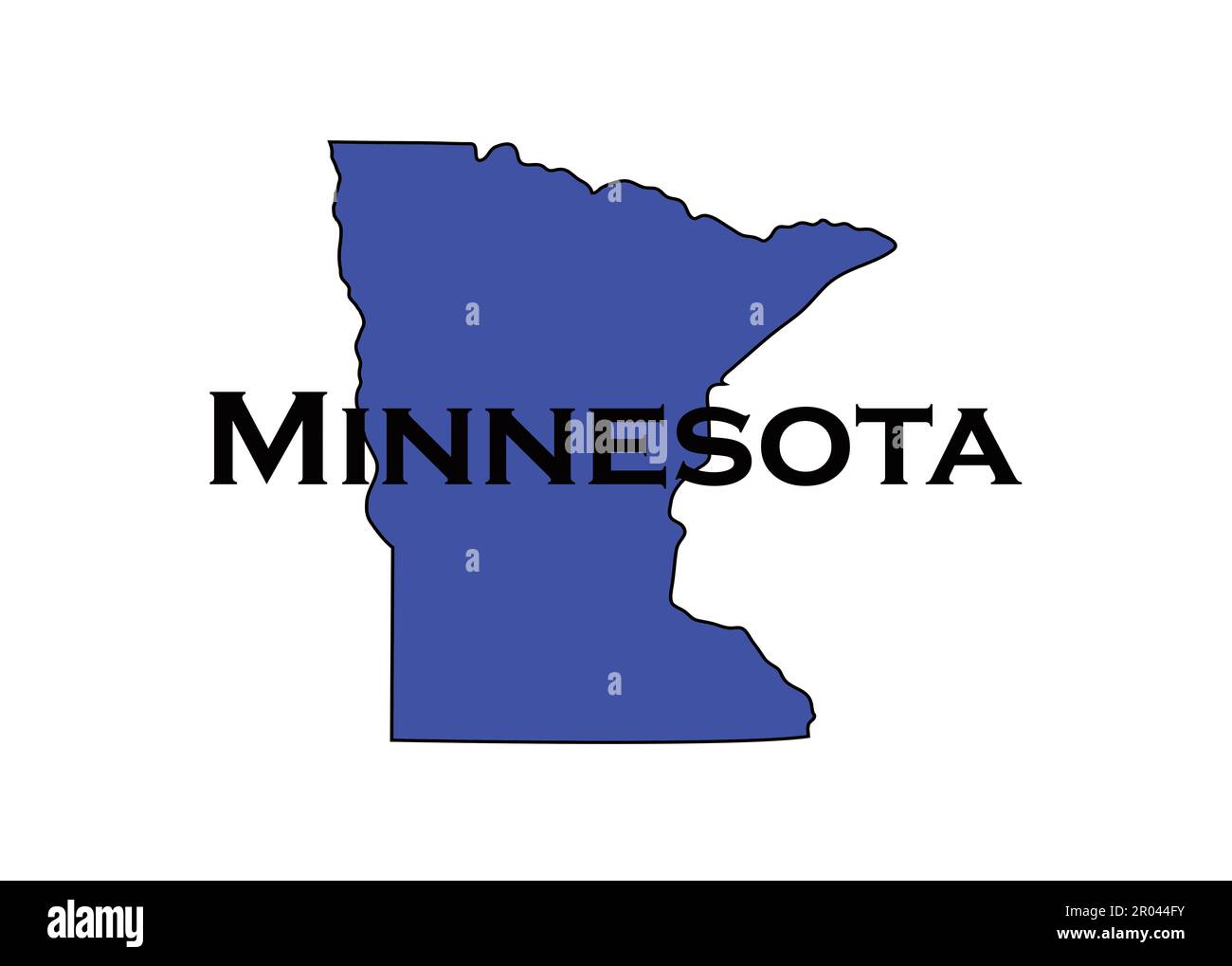 Politically liberal blue state of Minnesota with a map outline Stock ...