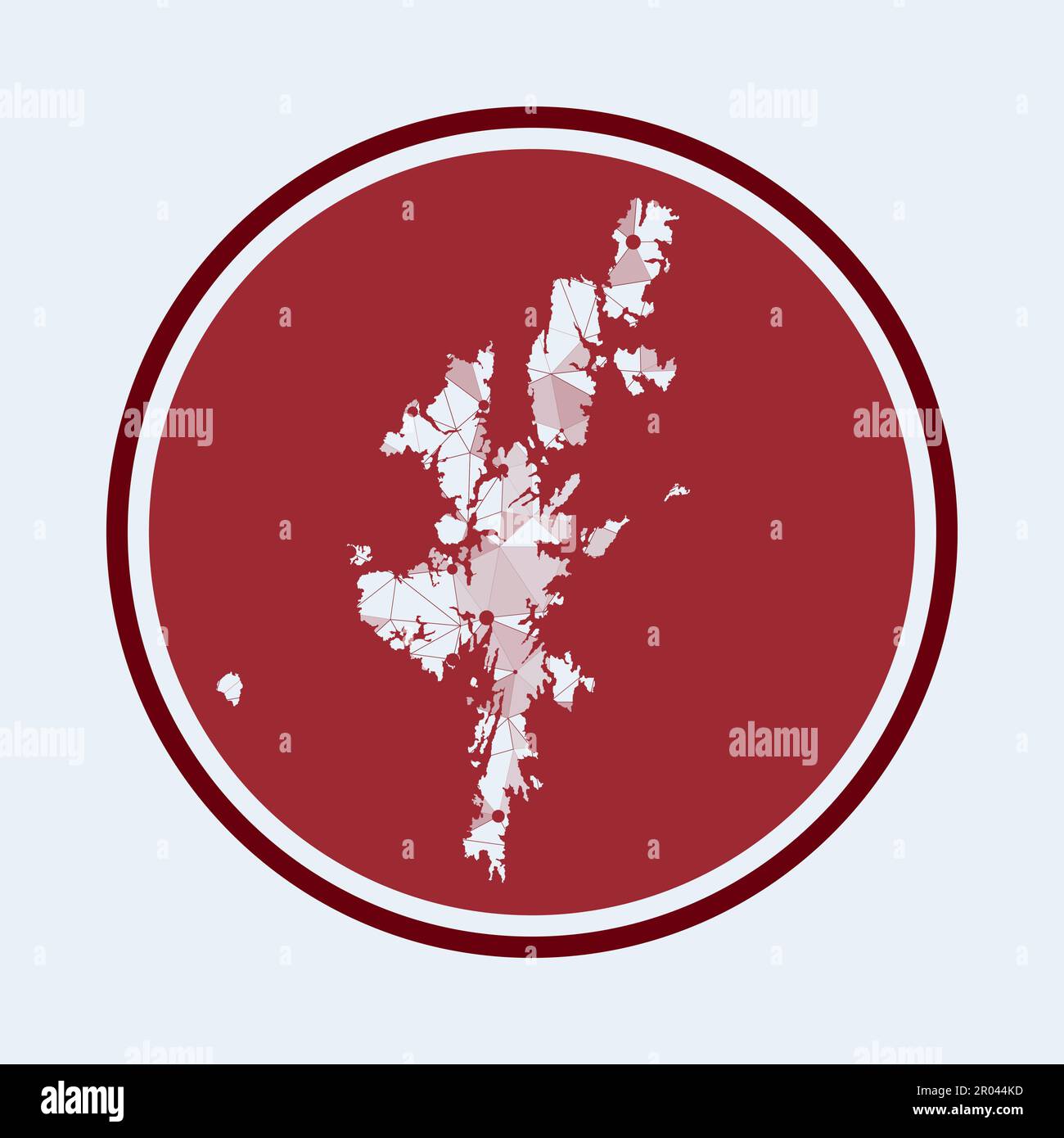 Mainland icon. Trendy tech logo of the island. Geometric mesh round ...