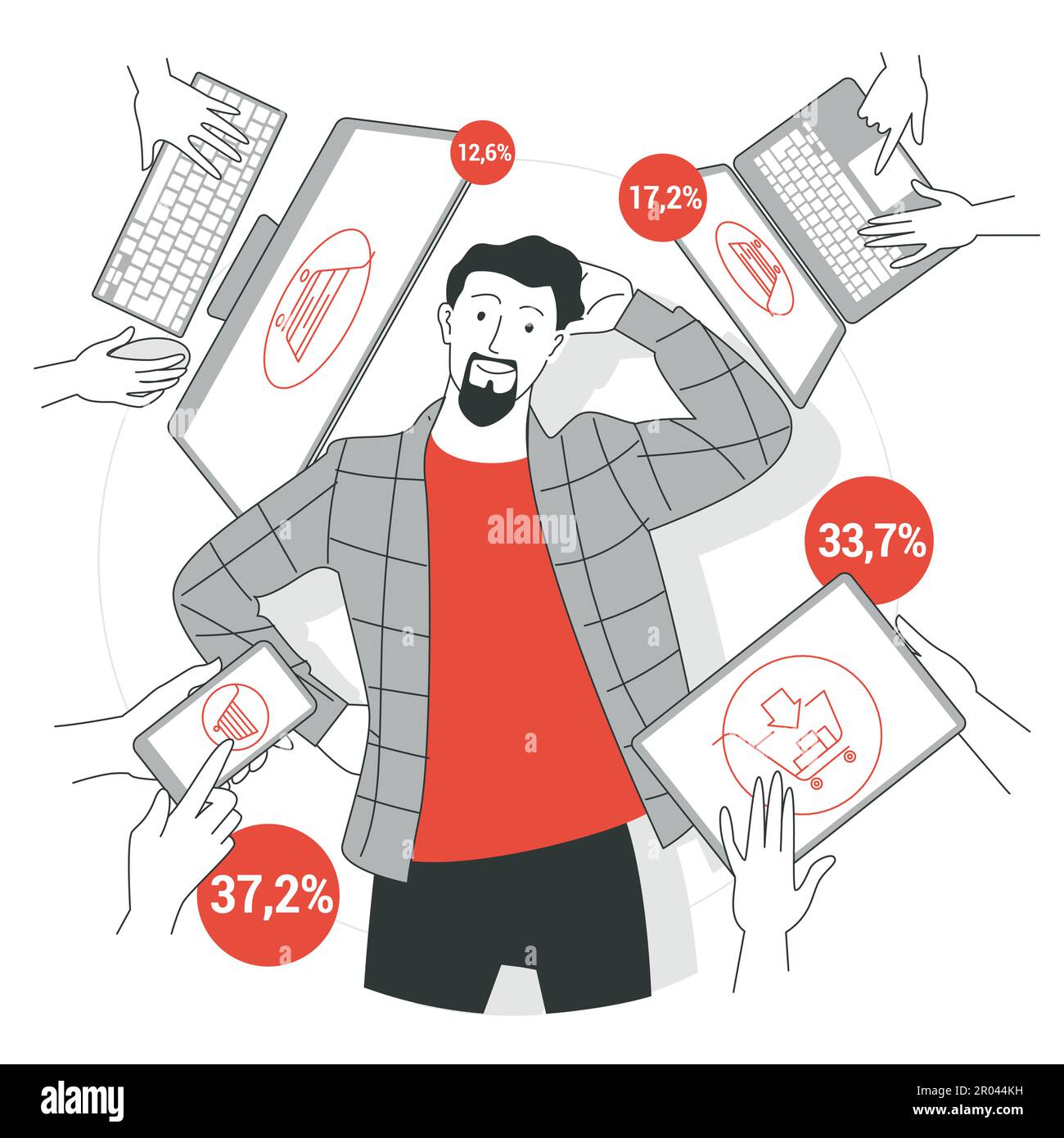 Understand how a customer engages with your brand Stock Vector Image ...