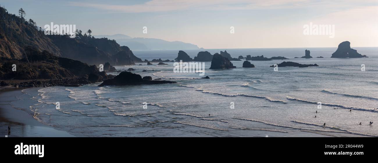 Canon Beach, Oregon, USA - November 28, 2022: Views of the Oregon ...