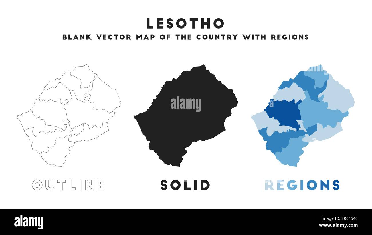 Lesotho Map Borders Of Lesotho For Your Infographic Vector Country