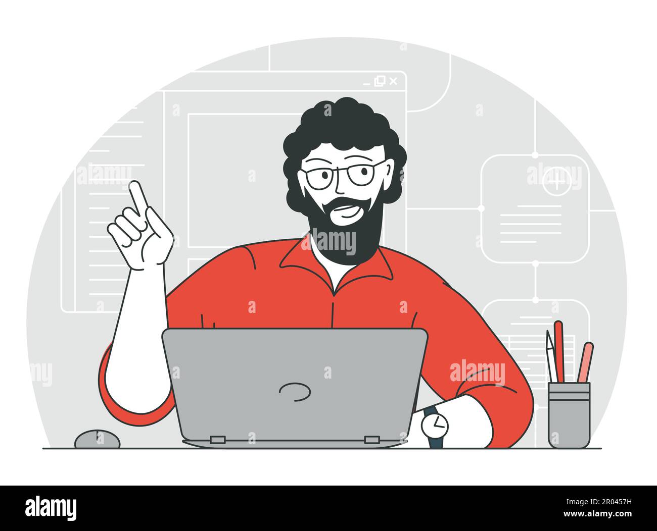 Smiling student laptop notebook Stock Vector Images - Alamy