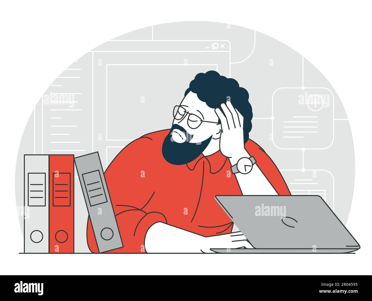 Tiredness overworked Stock Vector Images - Alamy