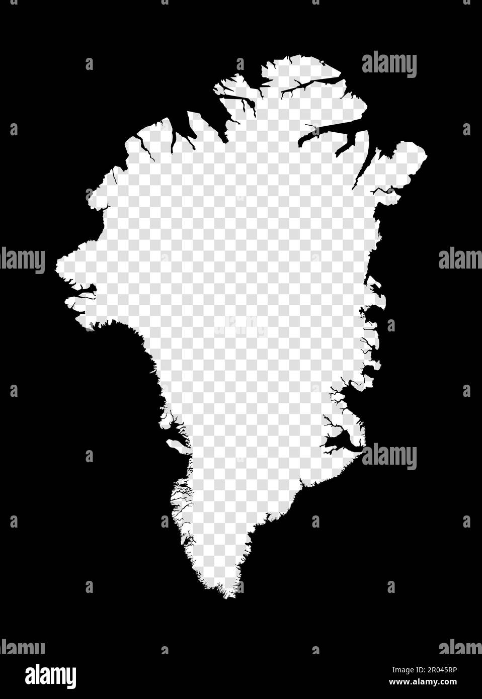 Stencil map of Greenland. Simple and minimal transparent map of ...