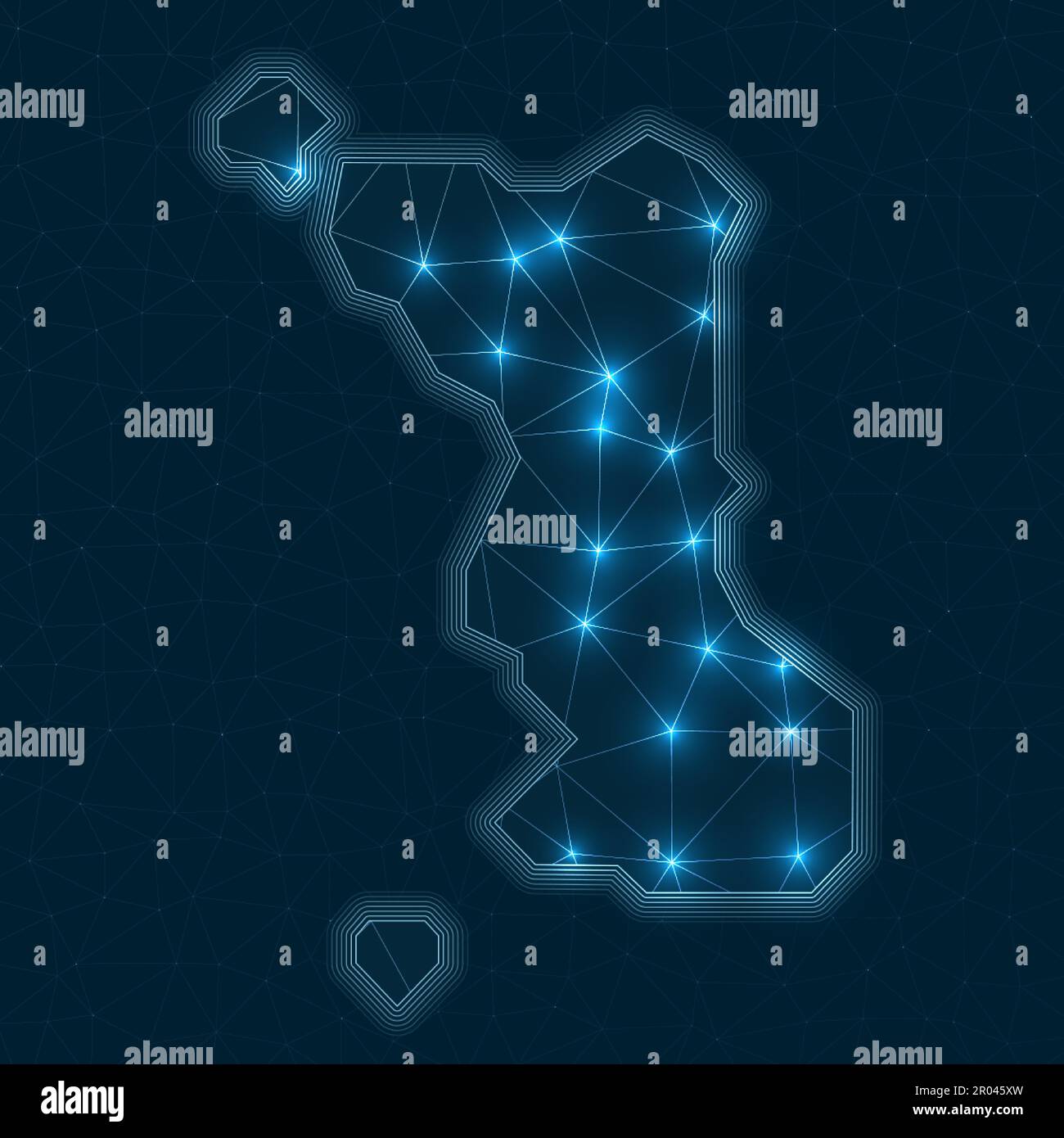 Malapascua Island network map. Abstract geometric map of the island ...