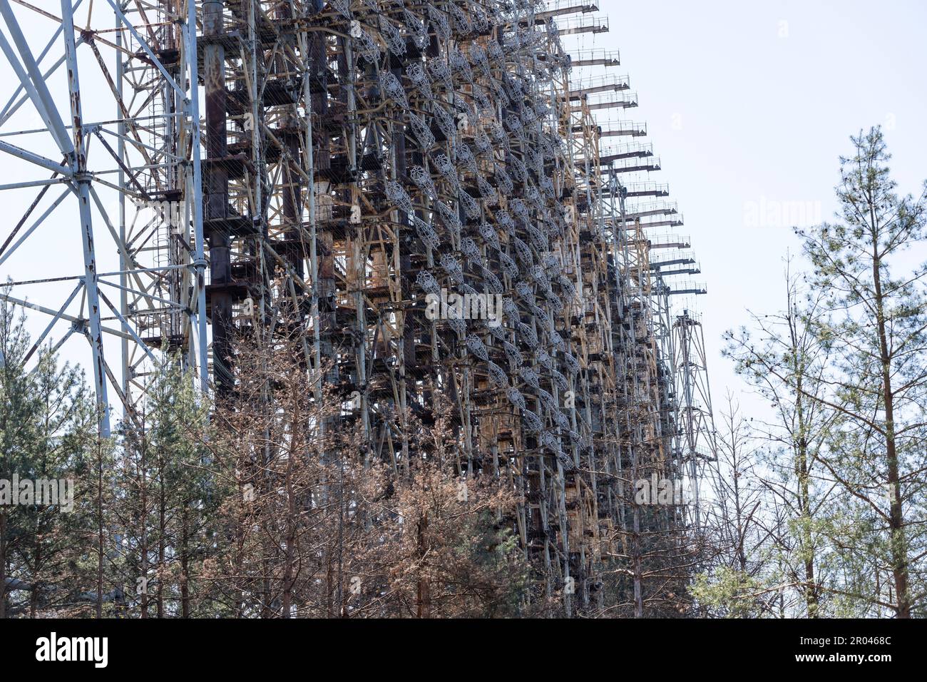 View of Russian built military installation on Duga radar receiver in ...