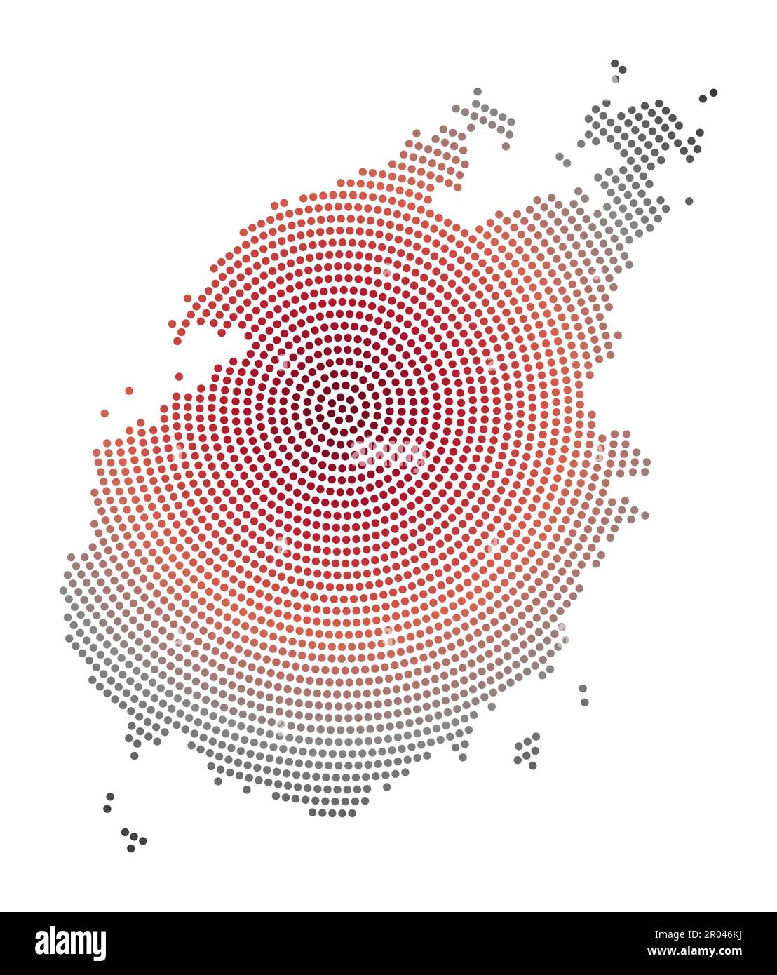 Paros dotted map. Digital style shape of Paros. Tech icon of the island ...