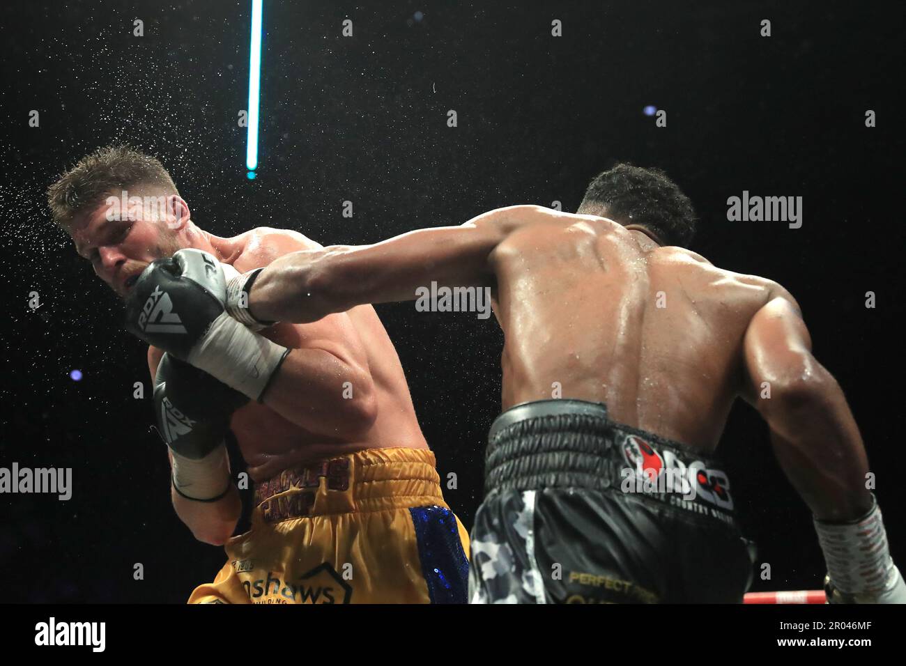 Tyler Denny (right) strikes Macauley McGowan in the Vacant EEU ...